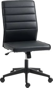 HOMCOM ergonomická a nastavitelná kancelářská židle s prohnutým opěradlem, z PU kůže a oceli, 58x53x97-107 cm, černá