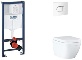 Grohe Rapid SL - Set předstěnové instalace, klozetu, sedátka SoftClose a tlačítka Arena Cosmopolitan, Triple Vortex, alpská bílá SANI11BB3124