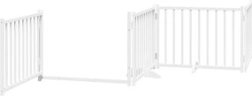 Zábrana pro psy s dvířky skládací 12 panelů bílá 960 cm topol 3155732