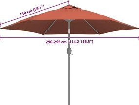 Náhradní potah na zahradní slunečník terakotový 300 cm 313801