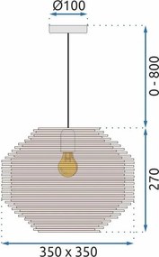 Toolight - Stropní svítidlo z přírodního bambusu APP883-1CP, hnědá, OSW-05243