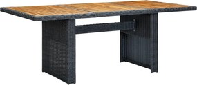 vidaXL Zahradní stůl polyratan a masivní akáciové dřevo [313314] Barva: Tmavě šedá a hnědá