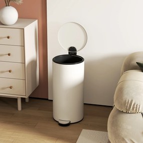 HOMCOM Koš na odpadky 30 L nášlapný s víkem Softclose a pedálem, vnitřní kovový kbelík, černý, 36 x 30 x 60,5 cm 851-063V00CW