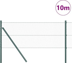 Hexagonální kotvení plotu 10 x 0,6 m Ocel potažená PVC Zelená 3352629