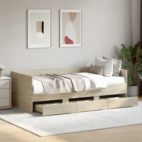 Válenda se zásuvkami bez matrace dub sonoma 100 x 200 cm 3280813