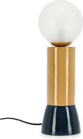 Kovová stolní lampa se skleněným stínidlem (výška 47 cm) Malton – Bizzotto