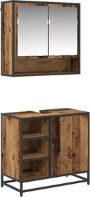 Sada koupelnového nábytku 2 ks Staré dřevo 65 x 33 x 60 cm 3402554