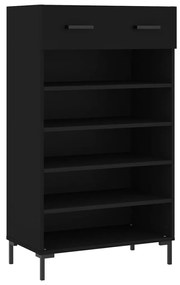 vidaXL Botník černý 60 x 35 x 105 cm kompozitní dřevo
