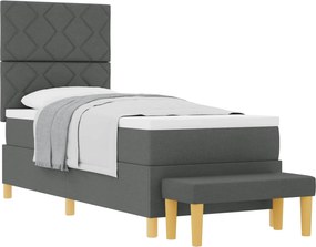 Postel s boxspringem s čelo Tmavě šedá 200 x 80 cm textil 3344332