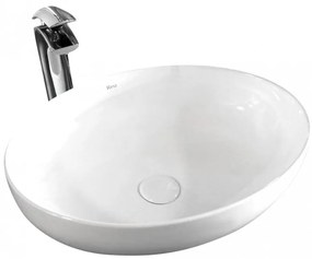 REA-U8198 - Umyvadlo na desku CAROLA SLIM 39x51,5 cm keramika/lesklá bílá REA-U8198