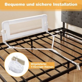 Costway Bed Rail Bezpečnostní zábradlí pro batolata s měkkou pěnou s popruhem