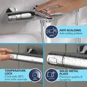 Grohe Vitalio Joy - Sprchový set 310 s termostatem na zeď | 3 proudy |