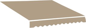 Náhradní plachta pro slunečník Outsunny - S jemnými vlnkami - Vysoce hustý polyester 280 g/m² s UV ochranou 3,82L x 2,4W (výložník) m Beige