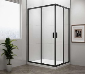 Polysan Easy Black - Sprchový kout 90x80 cm, čiré sklo/matná černá EL5315B