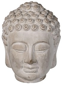 Dekorace šedá hlava Buddhy S - 13*14*17 cm