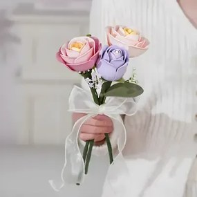 ROBOTIME 3D puzzle Rokr Floral Art Růžová kamélie / 37 dílků / Obtížno