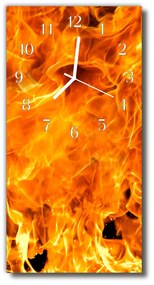 Skleněné hodiny vertikální Požární plamen barvitý