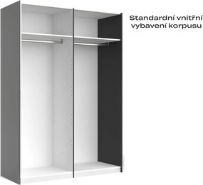 Skříň s posuvnými dveřmi 1,5x2,1 m (Dveře Grafit/Zrcadlo) série N Dominika
