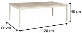 Konferenční stolek Frost 120 cm krémový/alpský dub