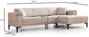 Hanah Home Rohová pohovka HORIZON béžová pravá