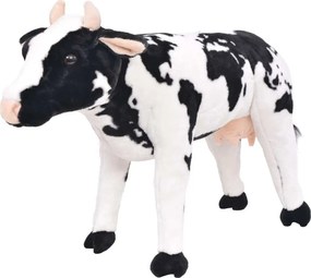 vidaXL Stojící plyšová hračka kráva černá a bílá XXL [91342]