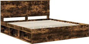 Rám postele Kouřový dub 180 x 200 cm Masivní borové dřevo 3410978