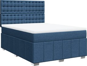 Box spring postel s matrací modrá 140x200 cm textil 3291711
