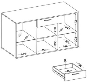 Obývací stěna SALSA + komoda | artisan/bílá | 3D povrch