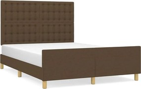 Rám postele bez matrace tmavě hnědý 140 x 190 cm textil 3125376