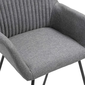 Jídelní židle 4 ks tmavě šedé textil 277096