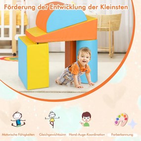 Costway 5 ks. Schaumstoffbausteine Riesenbausteine zum Toben – žlutá + oranžová