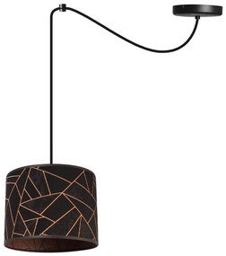 Závěsné svítidlo WERONA SPIDER, 1x černé textilní stínítko se vzorem, C