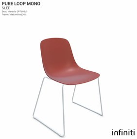 Židle Pure Loop Mono Sled Barva kovové konstrukce: Matt white 30, Barva sedáku a opěradla z recyklovaného plastu: Marsala IP7608U