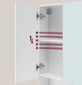 Koupelnová zrcadlová skříňka Vasagle Masli 90 cm bílá