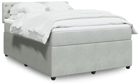 Box spring postel s matrací světle šedá 160x200 cm samet 3290088