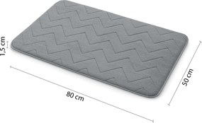 Gedy Gedy, MOUSSE koupelnová předložka, 50x80 cm, 100% polyester, protiskluz, šedá, 96MS508008