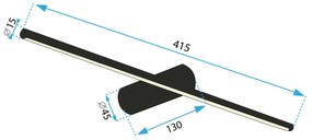 Toolight Toolight, LED nástěnné svítidlo 40cm 6W 4000K APP1341-W, černá, OSW-02431