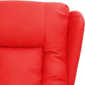 Polohovací křeslo červené umělá kůže 339073