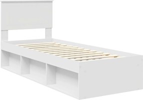 Rám postele s čelo Bílá 75 x 190 cm Masivní borové dřevo 3410663