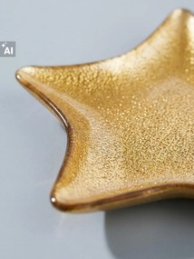 Sinsay - Vánoční skleněný talíř ve tvaru hvězdy - zlatá