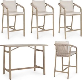 BIZZOTTO Zahradní barový set židlí a stolu KALIMERA světlý 8051836779013