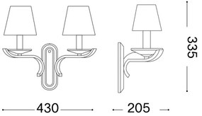 Ideal Lux - Křišťálová nástěnná lampa PEGASO 2xE14/28W/230V zlatá