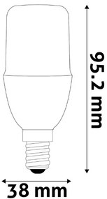 Prémiová LED žárovka E14 7W 806lm T38 teplá, ekv. 60W, 3 roky