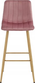 Barová židle POZZA VELVET, růžová