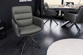 Designová otočná židle Maddison šedá kůže