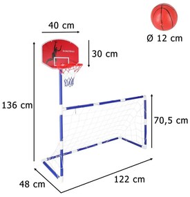 Creative Corner Fotbalová branka pro fotbal basketbal backboard basketbalová hra 2v1 2 míčová pumpa