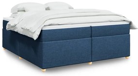 Box spring postel s matrací modrá 200x200 cm textil 3285407