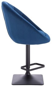 LuxuryForm Barová židle VERA VELUR na černé podstavě - modrá