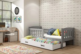 BMS Group Dětská postel s výsuvnou přistýlkou KUBUS grafit Velikost postele: 200x90 cm, Barva šuplíku: Bílá