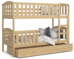 Dětská patrová postel KUBU 190x80 cm BOROVICE